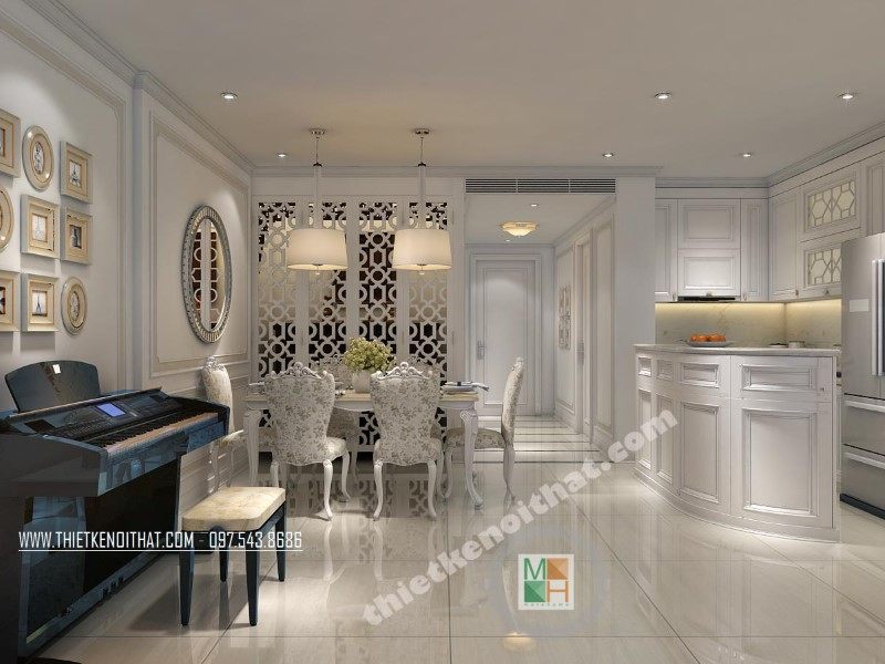 Thiết kế nội thất Chung cư Thăng Long Number One Tân cổ điển - Mrs. Diên.